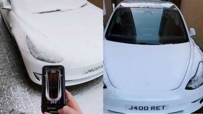 How To Remove the Snow and Ice Off Your Tesla Vehicle Without Touching It