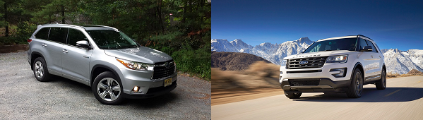 2017 Toyota Highlander Hybrid Limited AWD vs. Ford Explorer Platinum ...